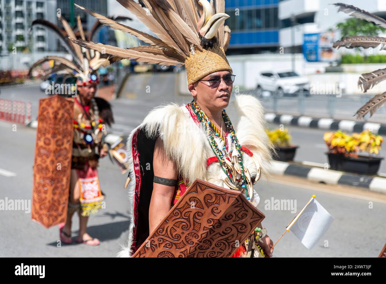 Iban Parade in Traditional Costumes During Gawai Dayak Celebration ...