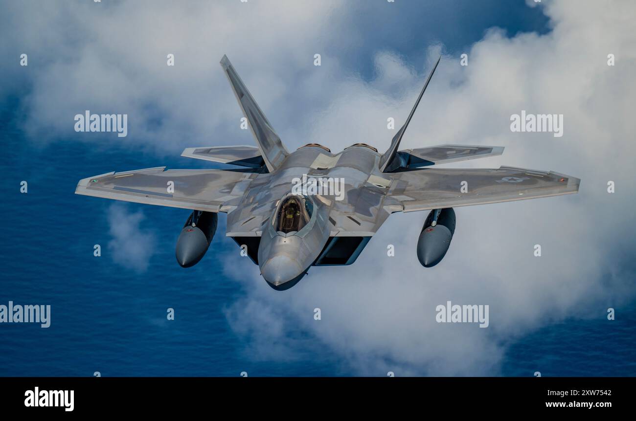 U.S. Air Force F-22 Raptors assigned to the 27th Expeditionary Fighter ...