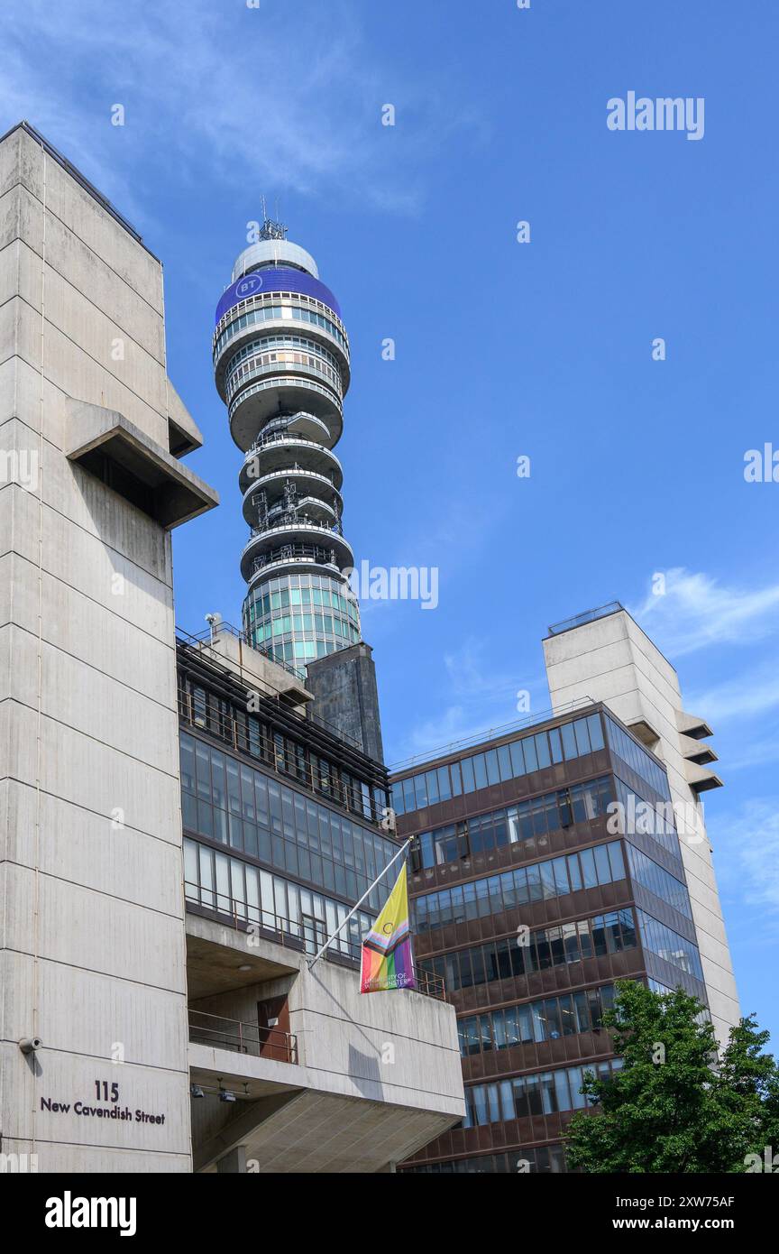 London, UK. BT Tower (1964 - formerly the Post Office Tower) in ...