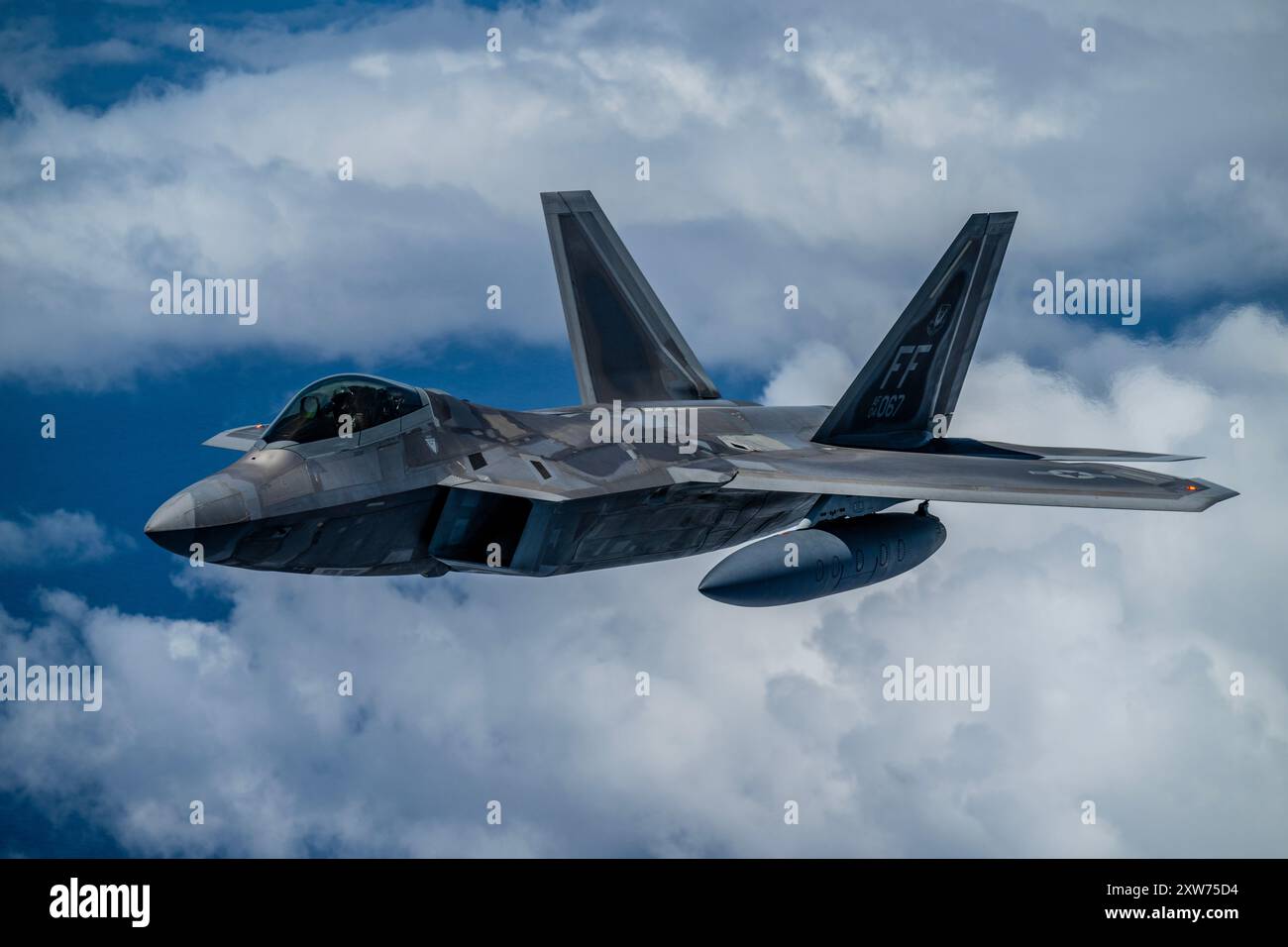 U.S. Air Force F-22 Raptors assigned to the 27th Expeditionary Fighter ...