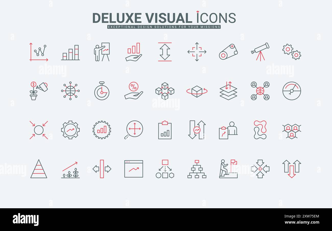 Arrows for presentation of growth and scaling line icons set. Tools to maximize and minimize ...