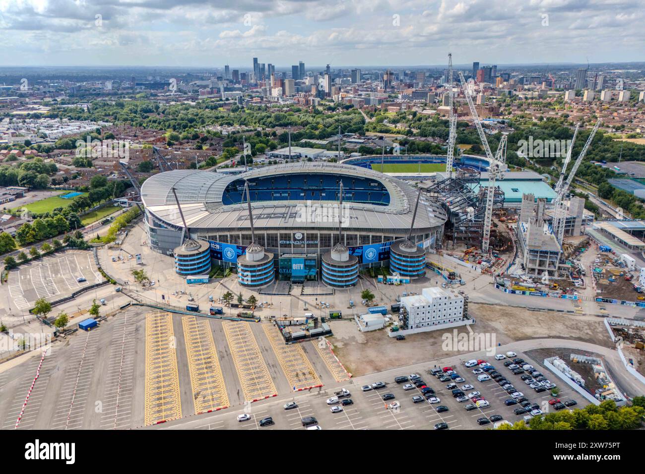 Aerial view of the Etihad Stadium, Manchester, England, United Kingdom ...