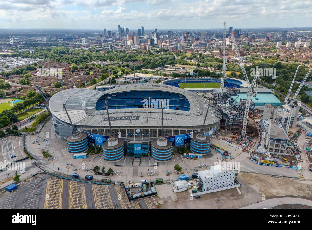 Aerial view of the Etihad Stadium, Manchester, England, United Kingdom ...