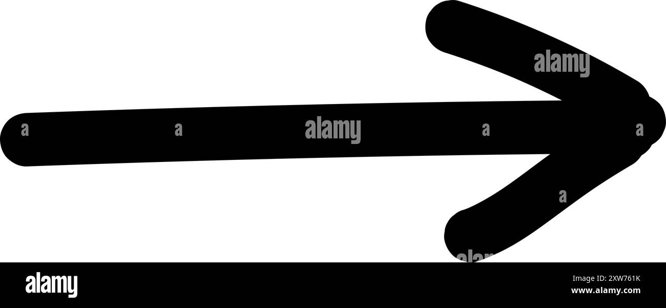 Black hand-drawn arrow pointing right Stock Vector Image & Art - Alamy