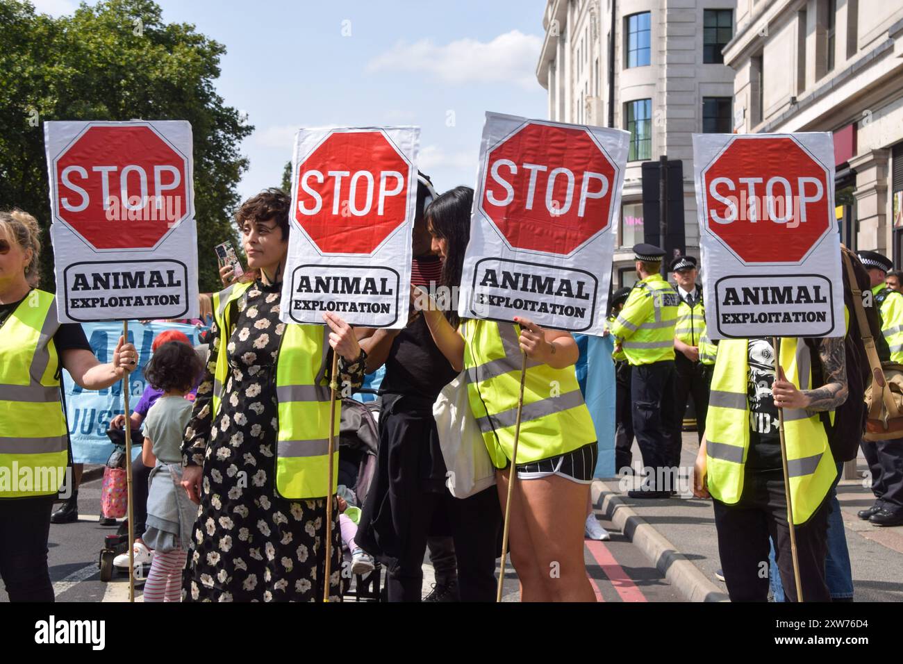 August 17, 2024, London, England, UK: Protesters pass through Oxford ...