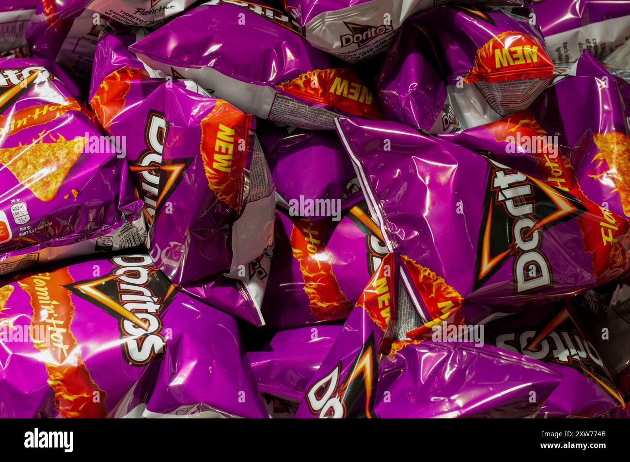 Close Up Bunch Of Doritos Potato Chips Bags At Amsterdam The ...