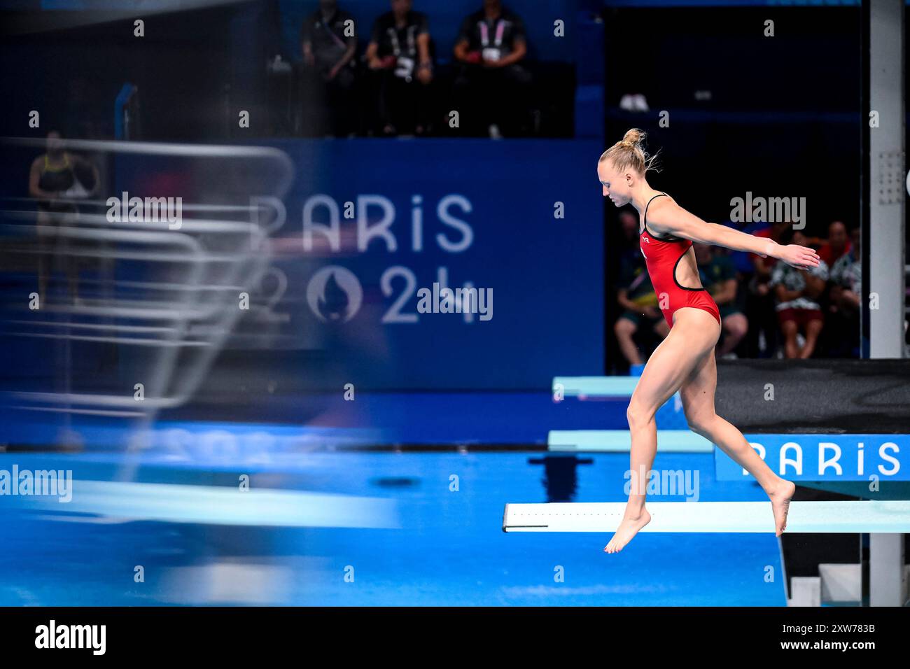 Sarah Bacon of United States of America competes in the diving 3m ...