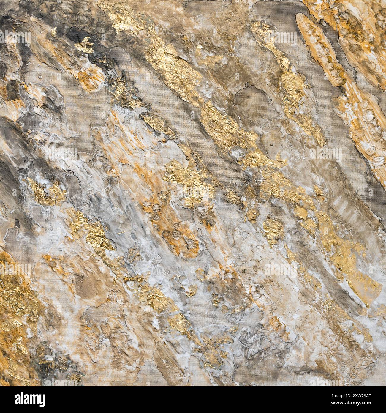 Creative texture on an artist canvas. Structure paste artwork with ...