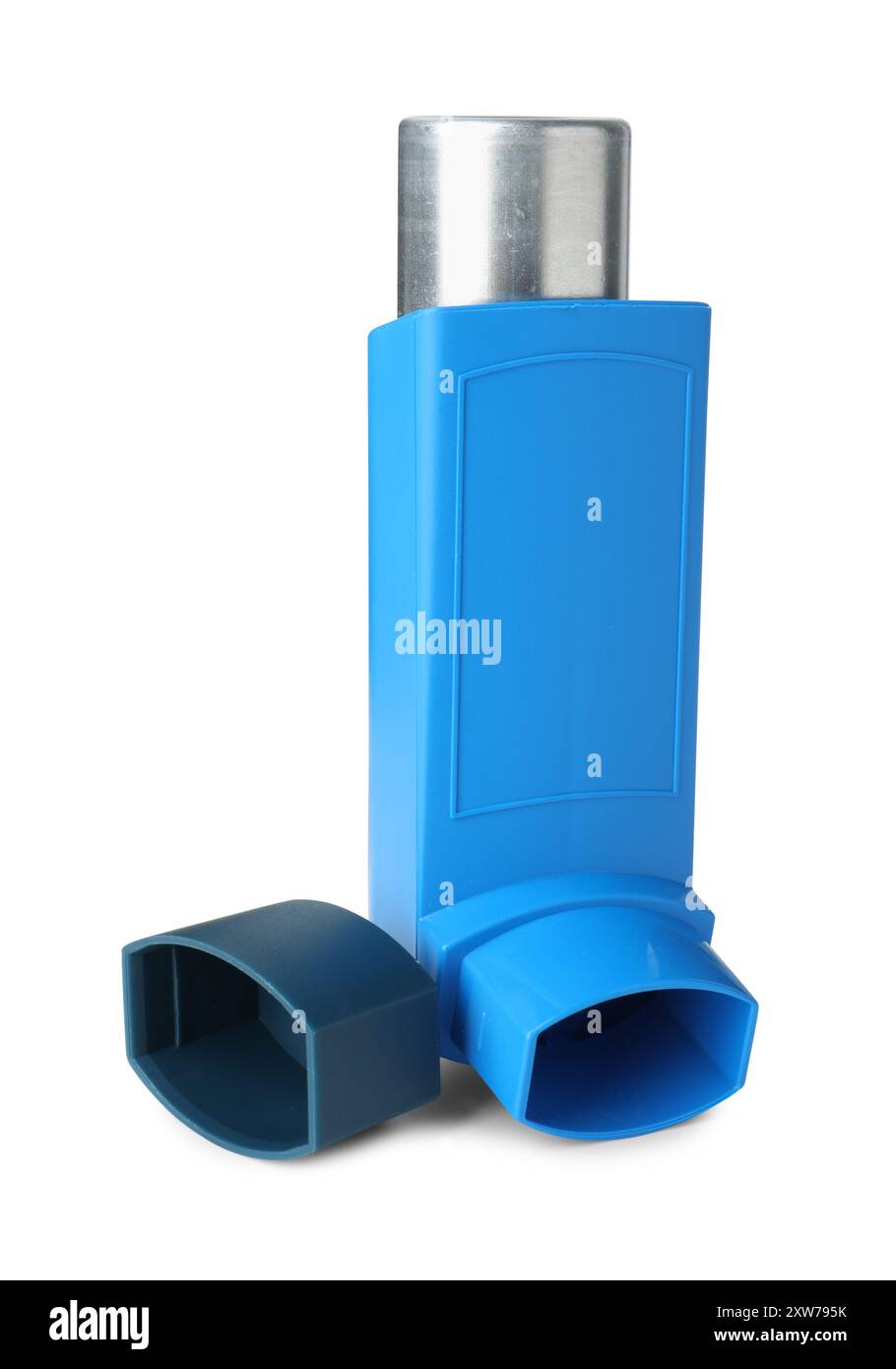 One inhaler isolated on white. Asthma treatment Stock Photo - Alamy