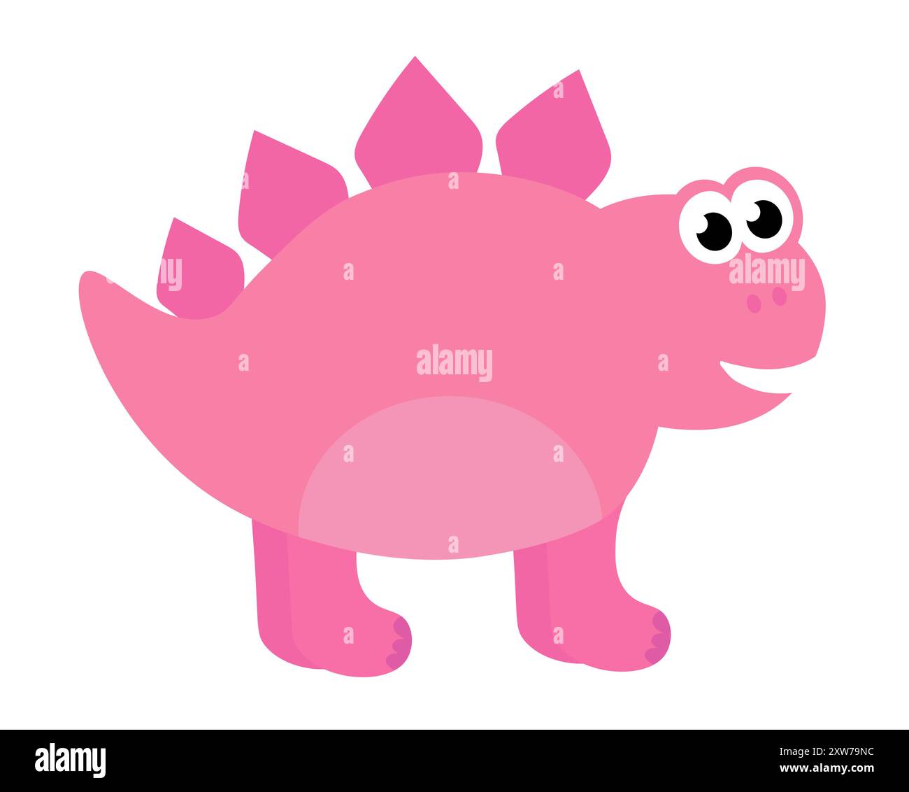 Cute baby dinosaur. Hand drawn stegosaurus. Flat cartoon vector ...