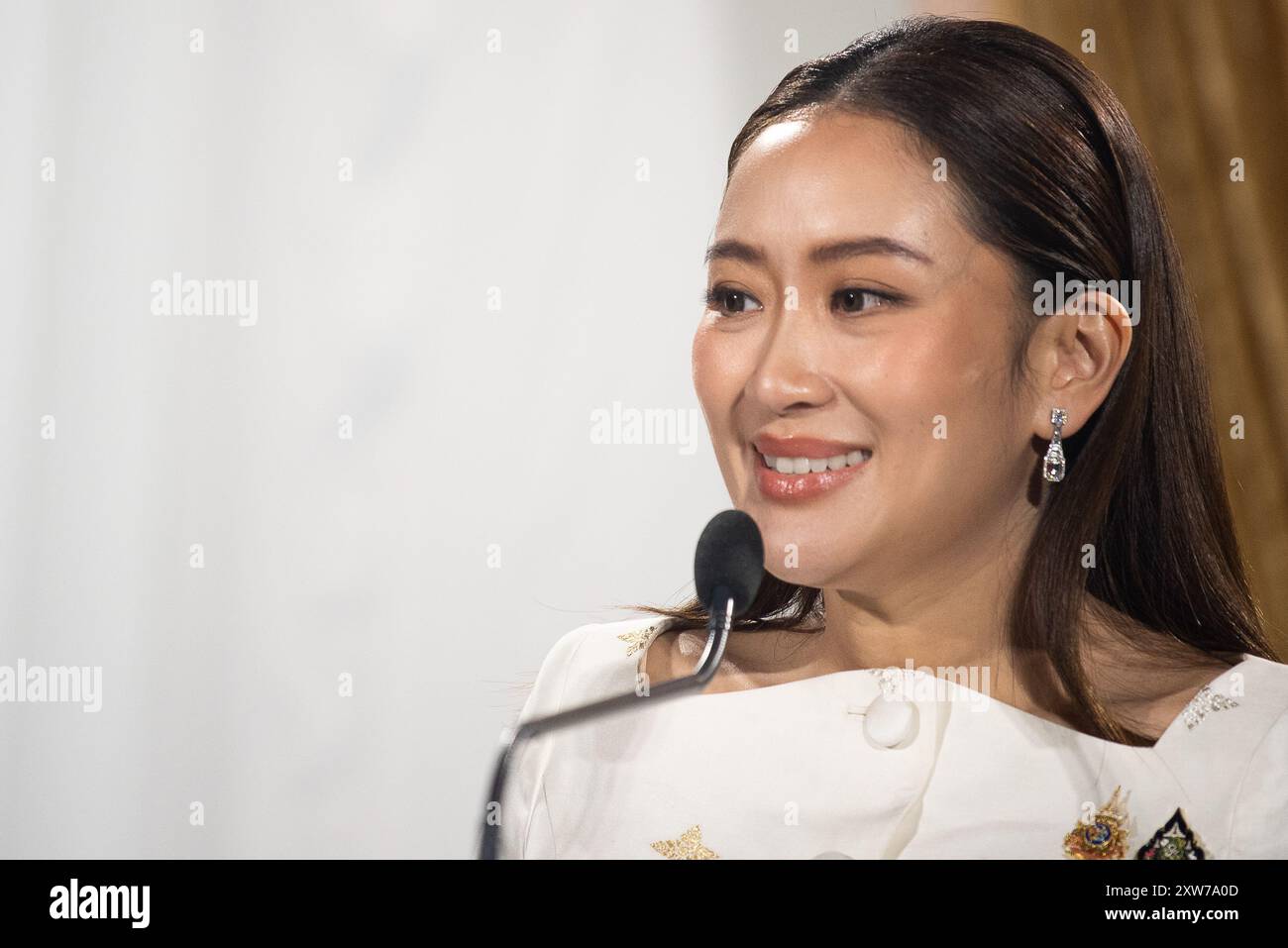 Thailand's Prime Minister Paetongtarn Shinawatra attends a press ...