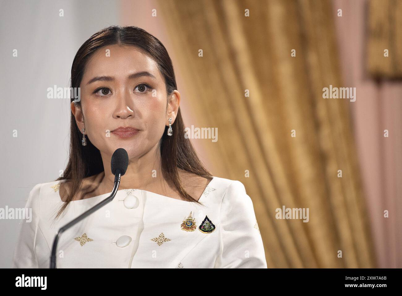 Thailand's Prime Minister Paetongtarn Shinawatra attends a press ...