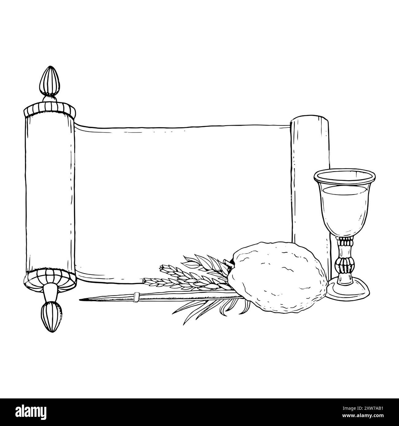 Jewish holiday greeting banner Black and White Stock Photos & Images ...