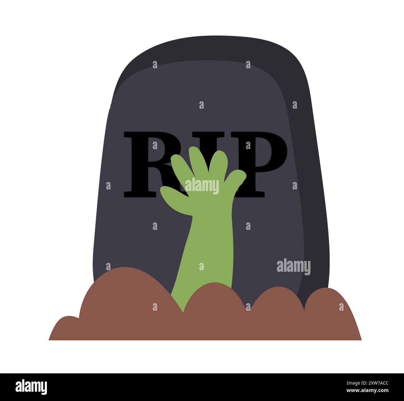 R.I.P gravestone with zombie hand. Halloween tombstone. Grave headstone ...