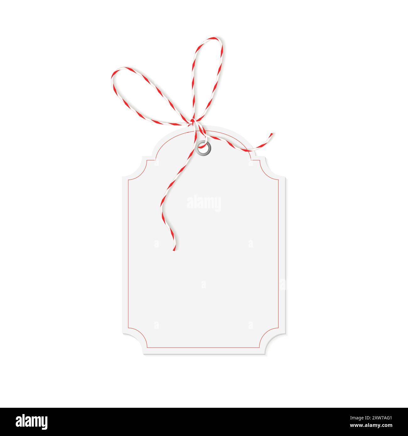 An illustration of a price tag with a red and white string Stock Vector ...