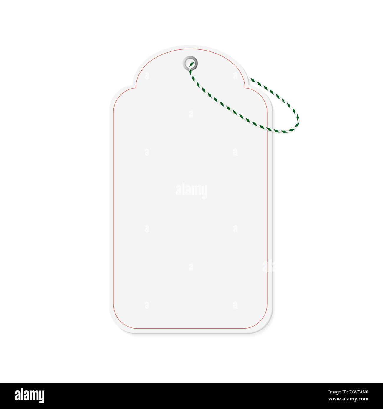 Vector illustration of a blank price tag with green string and subtle ...