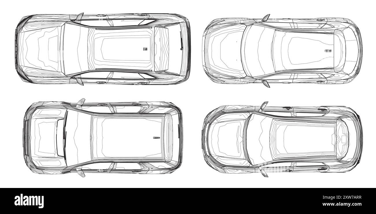 Car vector top Black and White Stock Photos & Images - Alamy