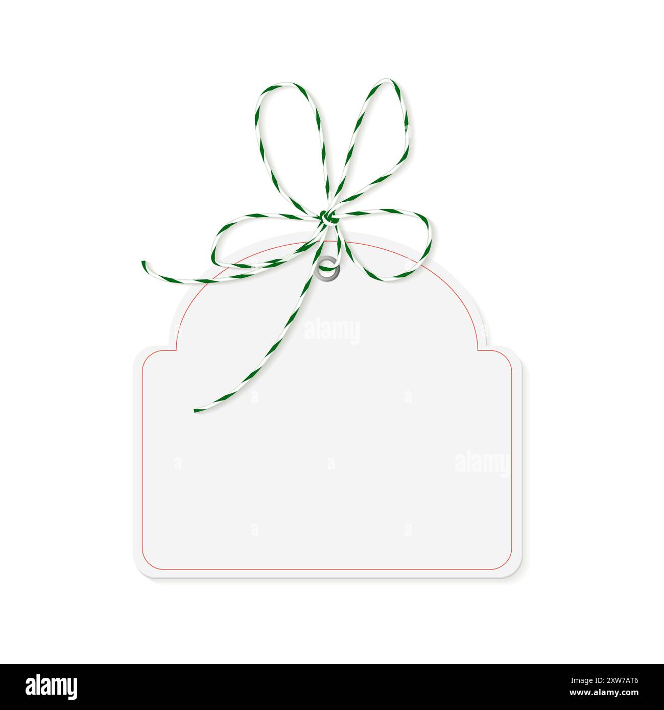 An illustration of a price tag with a green and white string Stock ...