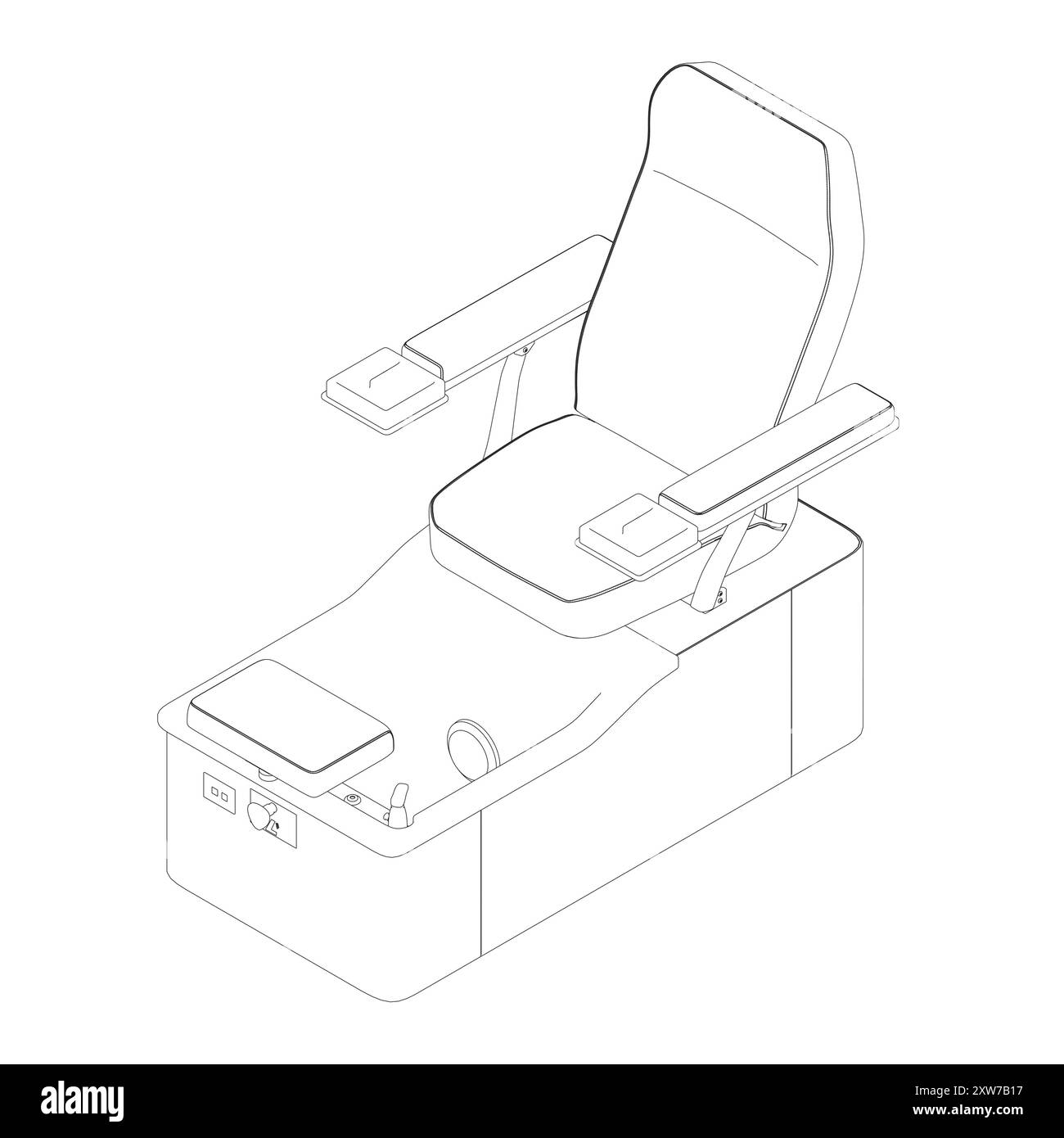Spa chair outline for washing clients feet. Massage chair contour ...