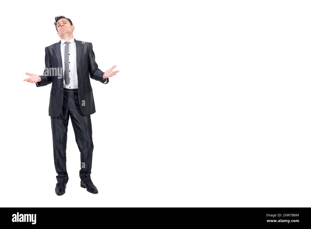 Arrogant boss in formal suit. White background Stock Photo - Alamy