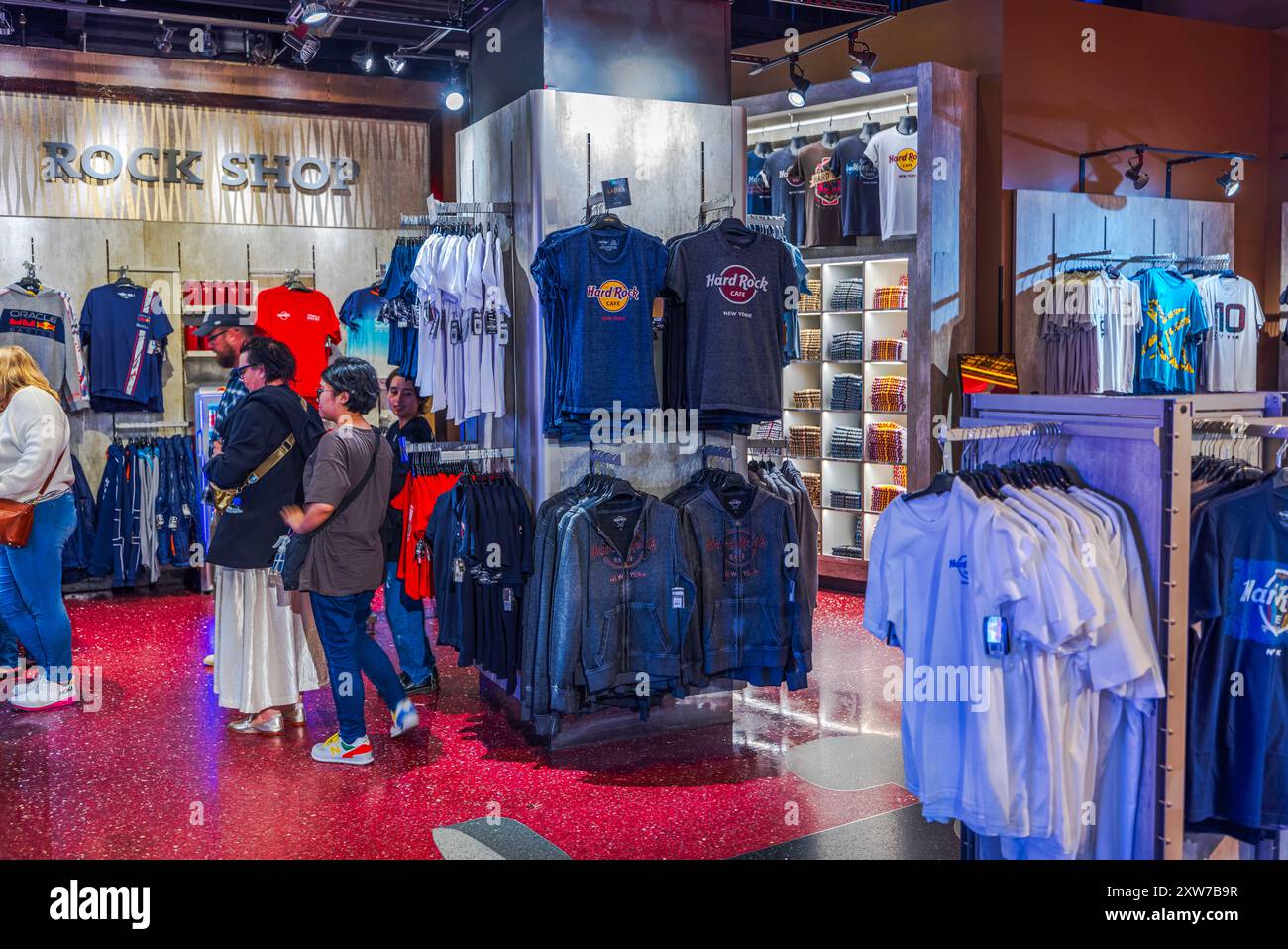 Hard Rock Cafe in Manhattan with Hard Rock clothing boutique and line ...