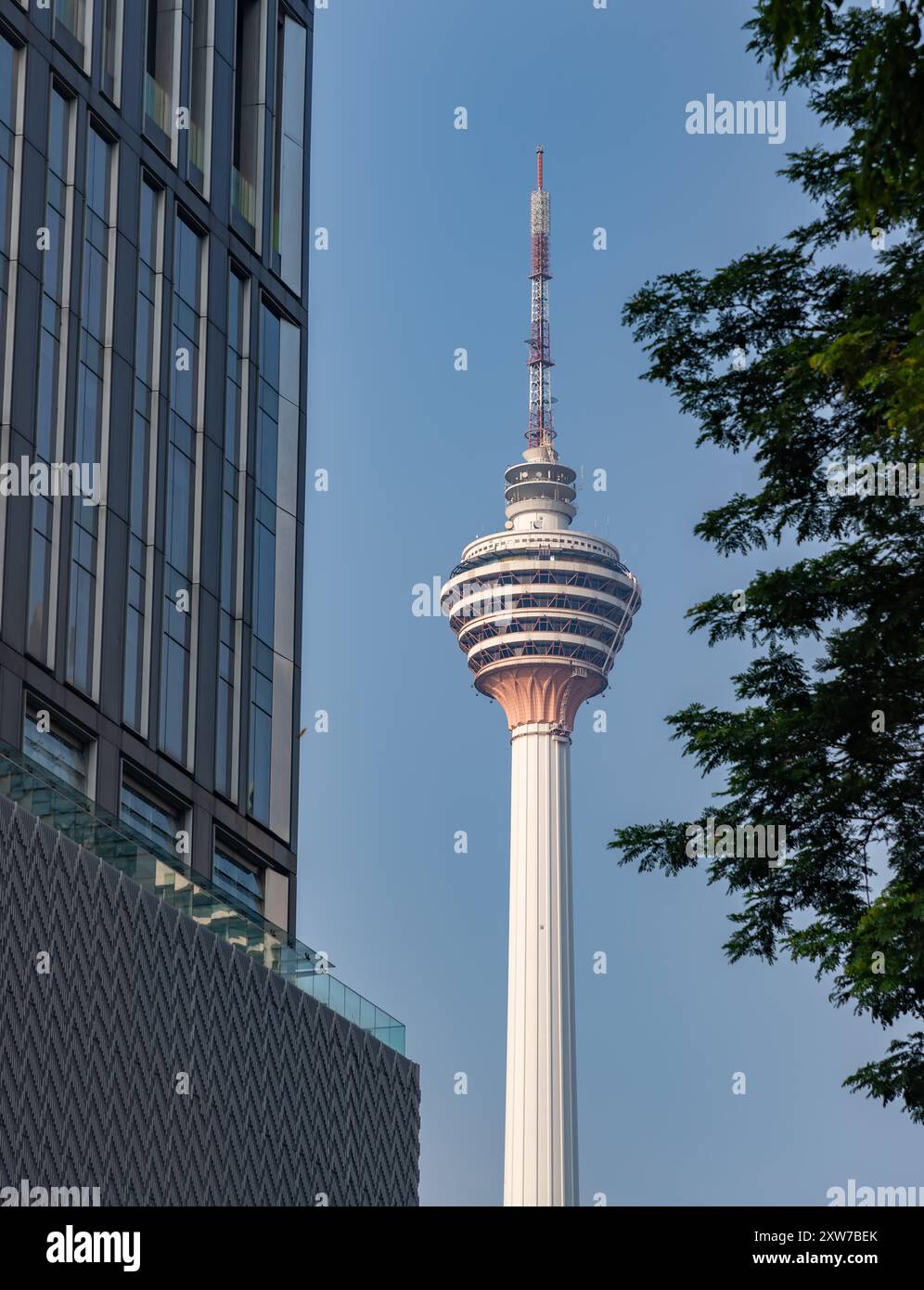 A picture of the upper section of the Menara Kuala Lumpur Tower Stock ...