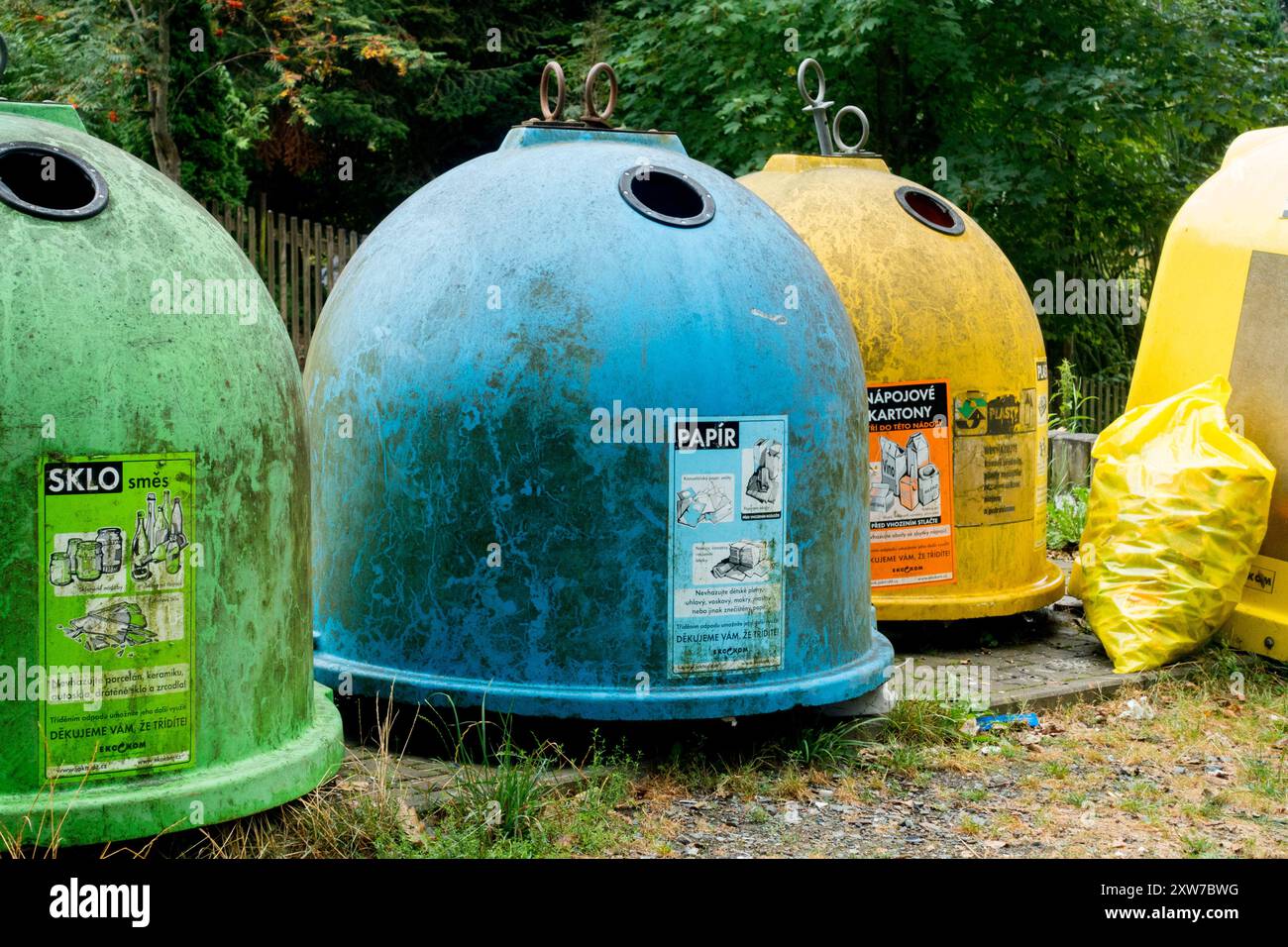 Colourful containers for city sorting waste Recycling Stock Photo - Alamy