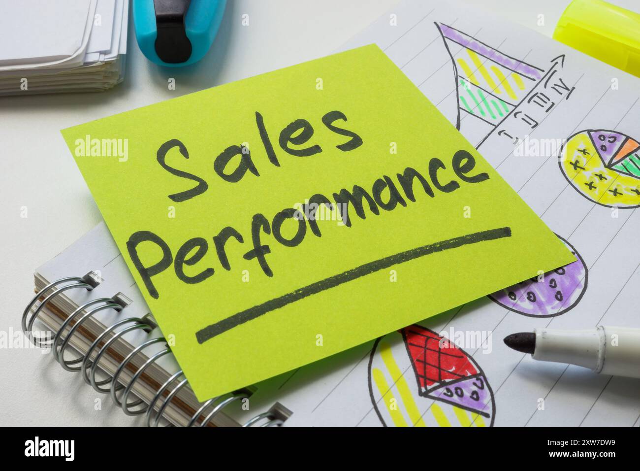 Sales performance with charts and diagrams Stock Photo - Alamy