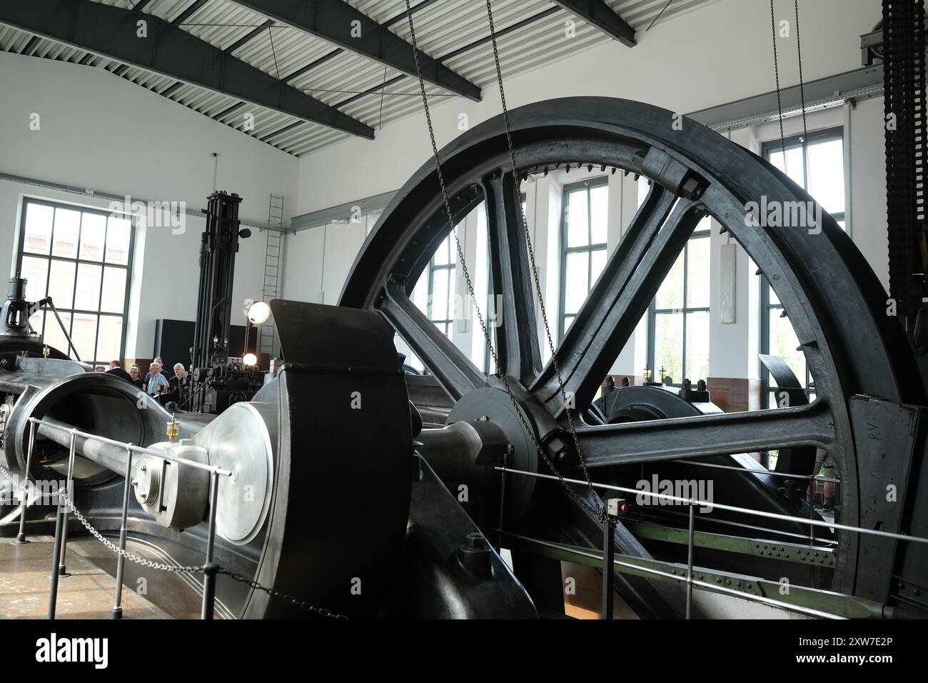 Oelsnitz, Germany. 18th Aug, 2024. A steam engine in the former mine ...