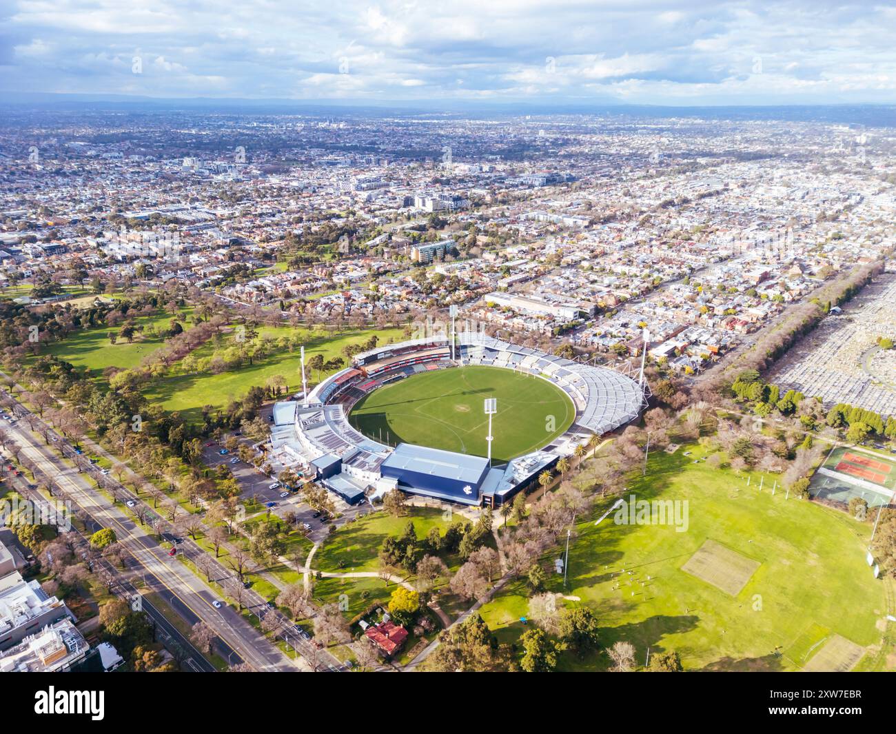 Aerial View of Ikon Stadium in Australia Stock Photo - Alamy
