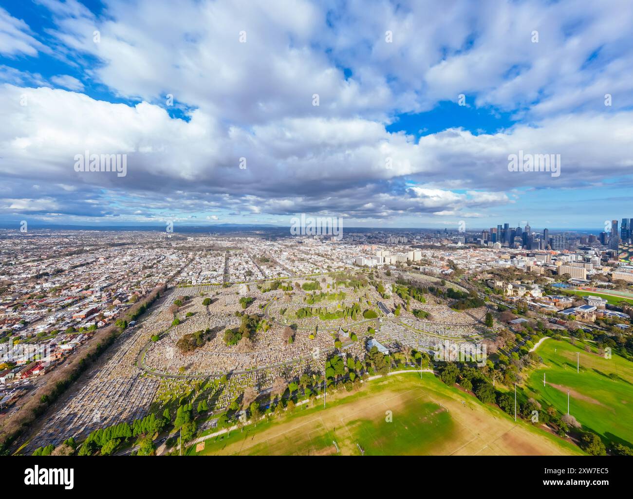 Aerial View of Melbourne Cemetery in Australia Stock Photo - Alamy