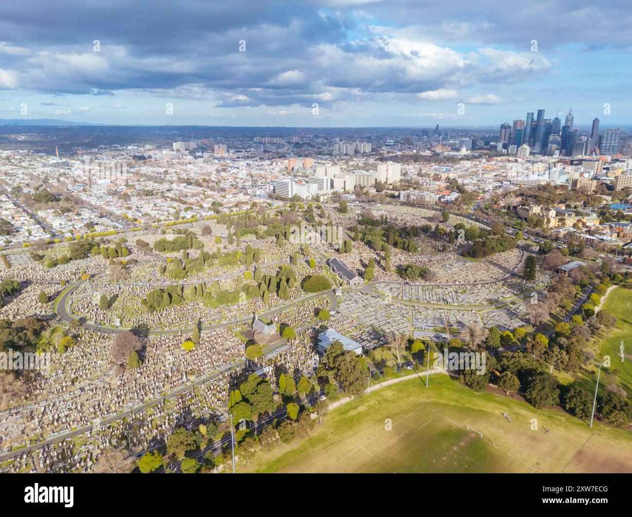 Aerial View of Melbourne Cemetery in Australia Stock Photo - Alamy