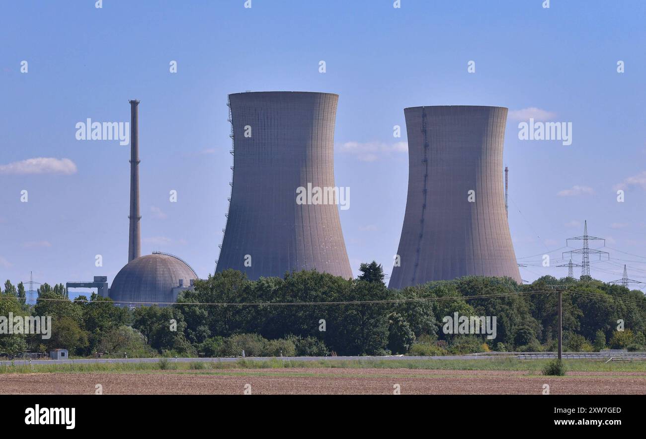 16.08.2024, xblx, AKW Grafenrheinfeld, Sprengung der Kühltürme, emwirt ...