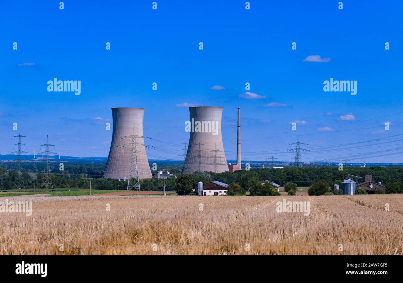 16.08.2024, xblx, AKW Grafenrheinfeld, Sprengung der Kühltürme, emwirt ...