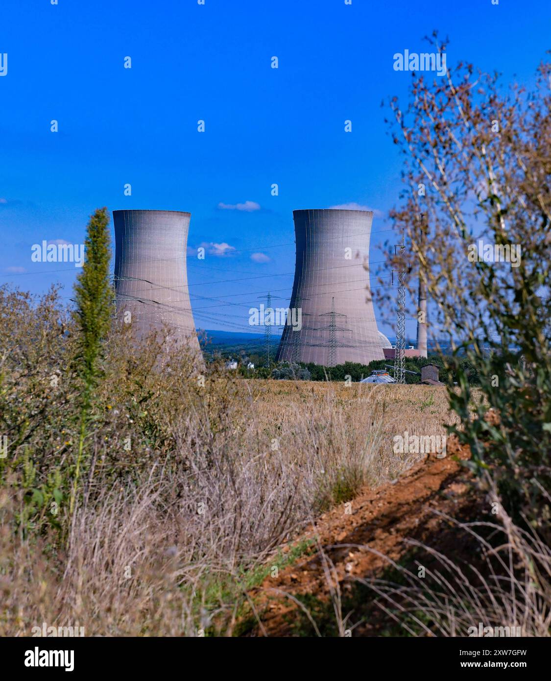 16.08.2024, xblx, AKW Grafenrheinfeld, Sprengung der Kühltürme, emwirt ...