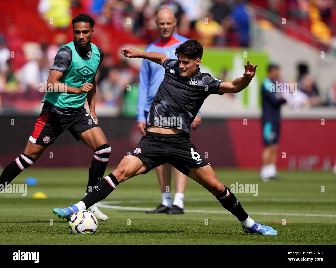 Brentford's Christian Norgaard during the warm up before the Premier ...