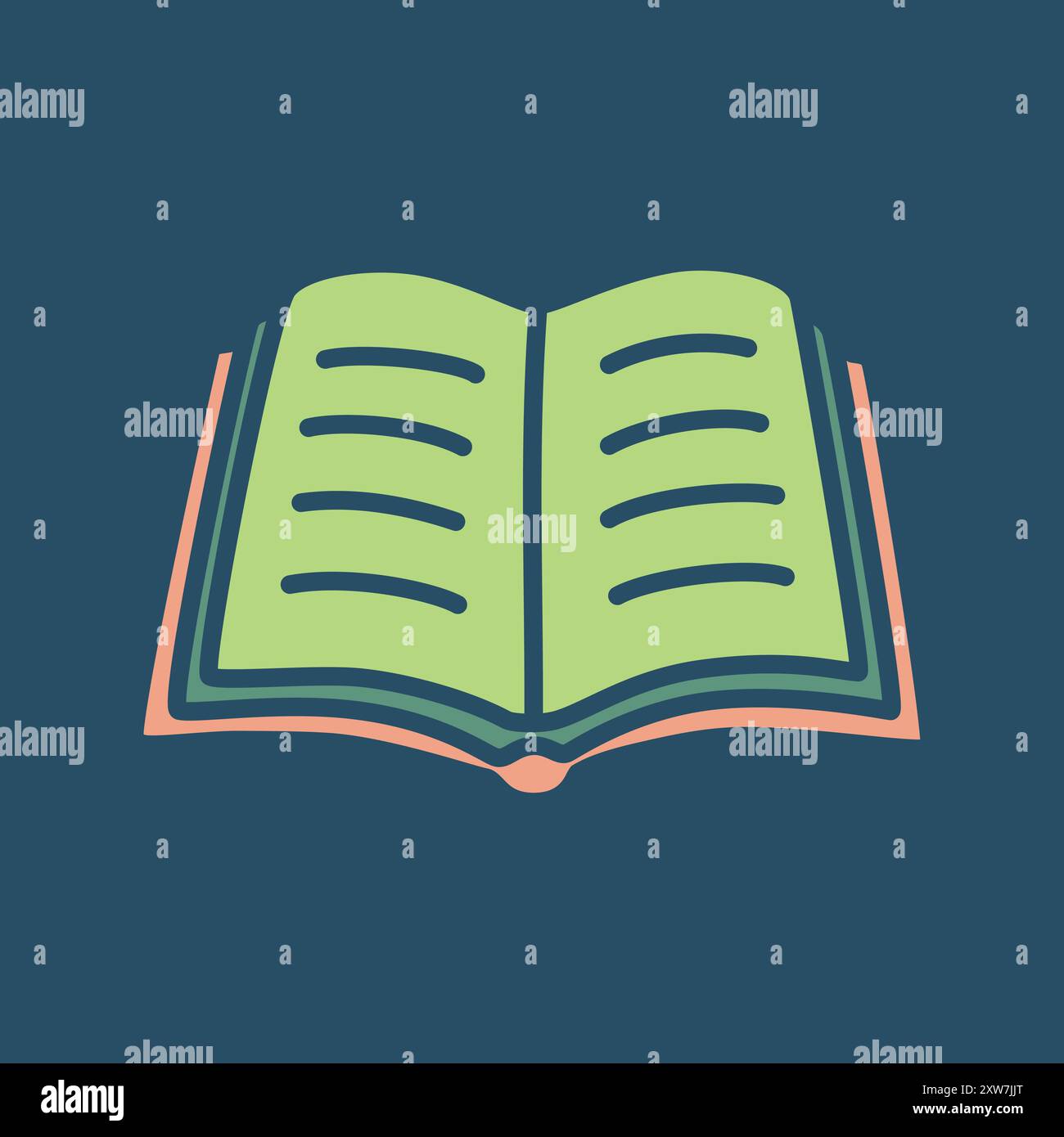 Doodle book icon hand drawn in minimalistic style. Knowledge symbol ...