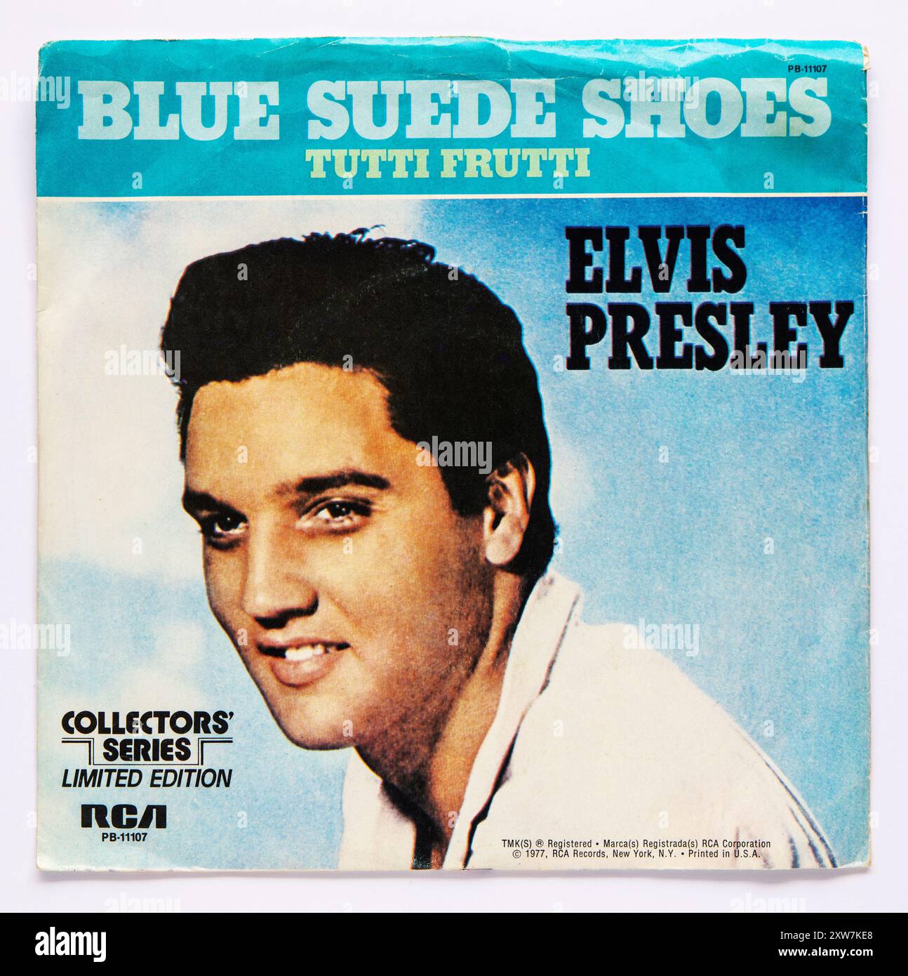 Picture cover of the seven inch single version of Blue Suede Shoes and ...