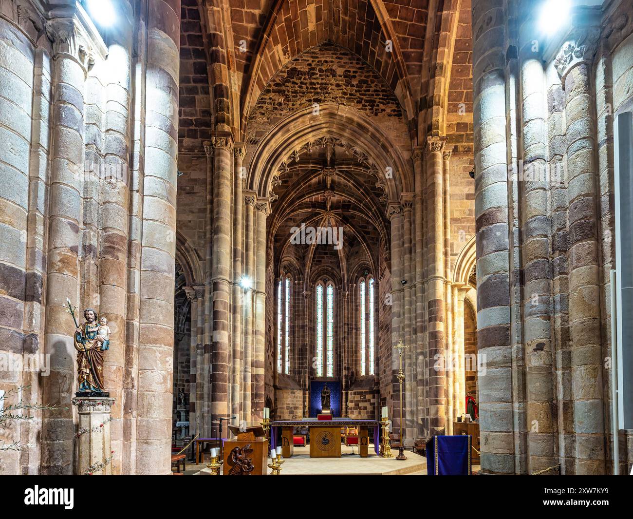 Interior of Catedral da Se, Se Cathedral at Silves, Portugal. Built in ...