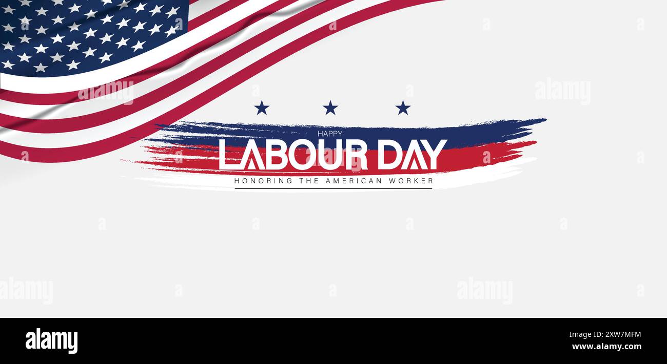 illustration representing Labor Day, featuring symbols of labor in a ...