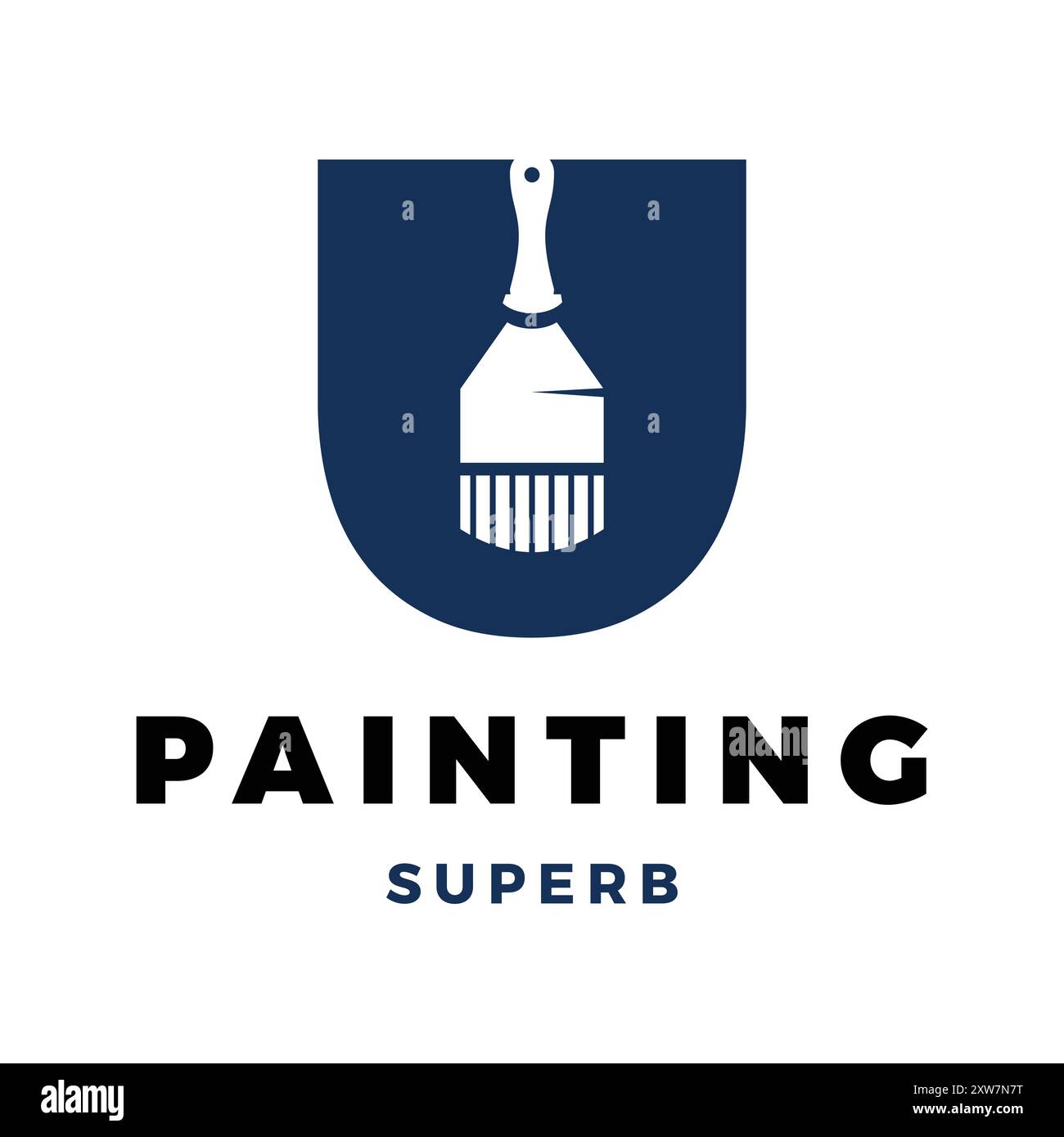 Initial Letter U Painting Icon Logo Design Template Stock Vector Image ...