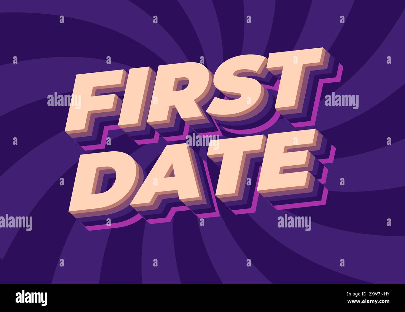 First date. Text effect design in 3D style with modern colors Stock ...