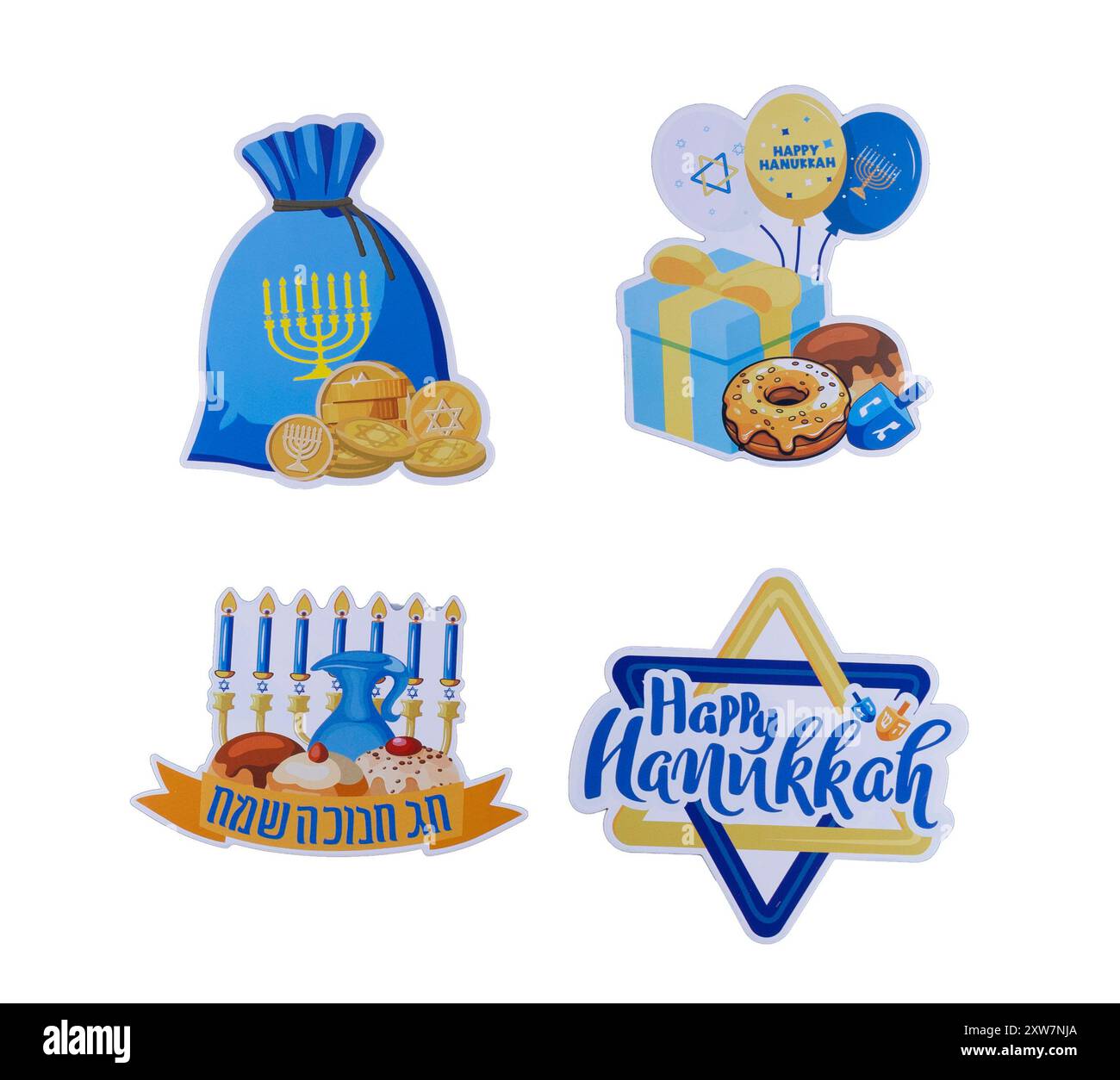 Hanukkah menorah candles dreidel Cut Out Stock Images & Pictures - Alamy