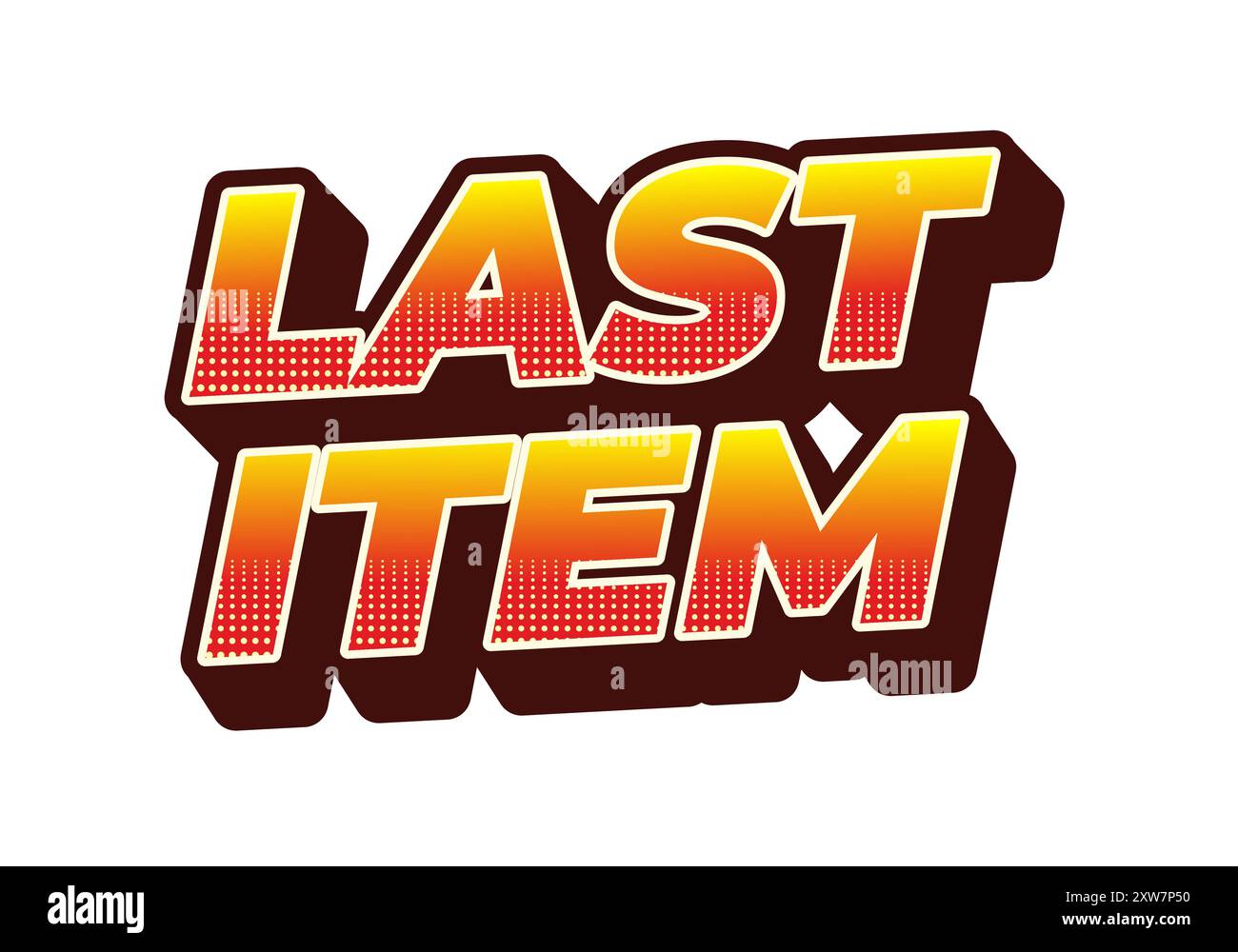 Last item. Text effect design for ad promotion with 3D style Stock ...