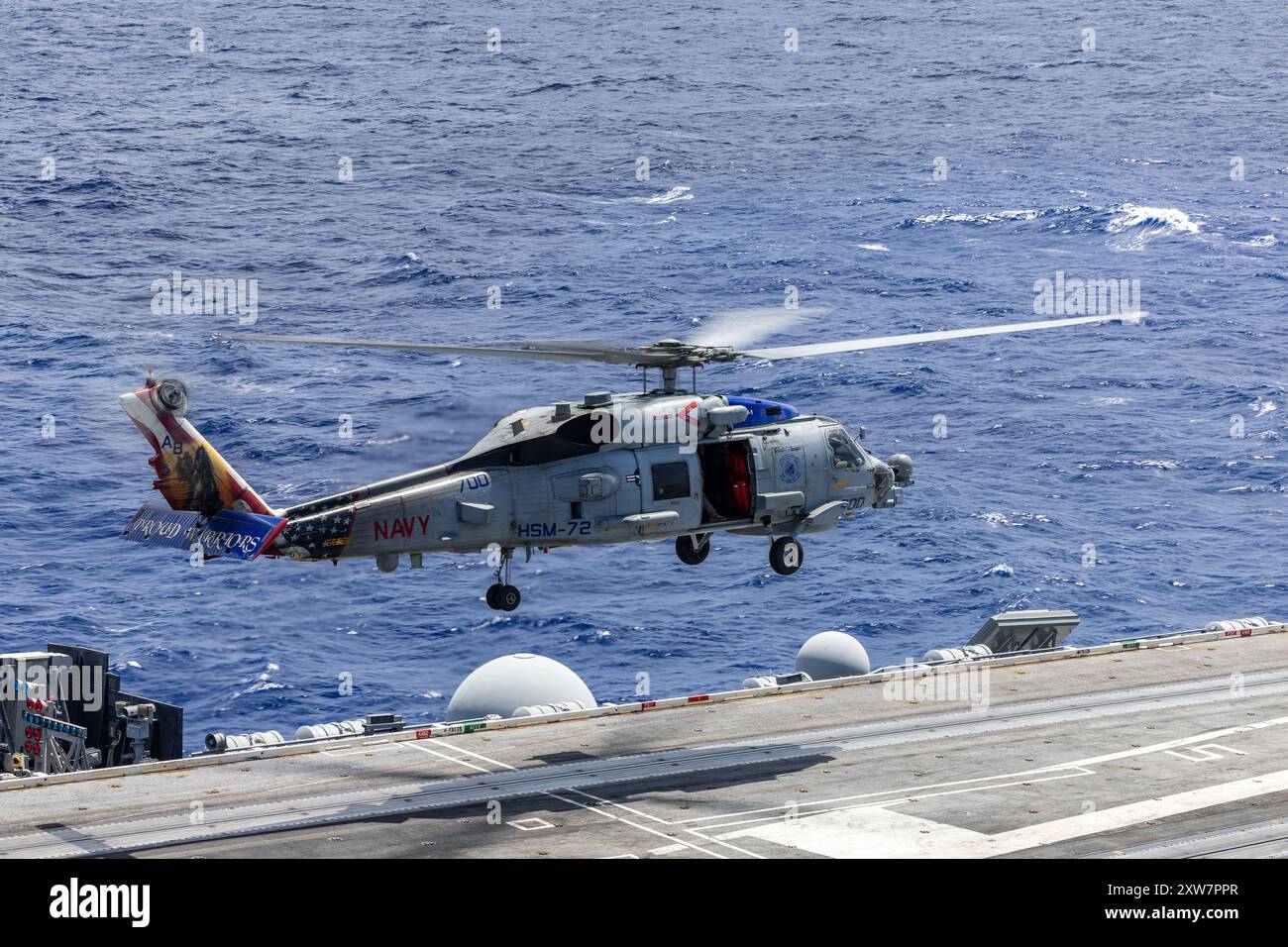 240815-N-KA812-3128 ATLANTIC OCEAN (Aug. 15, 2024) An MH-60R Sea Hawk ...