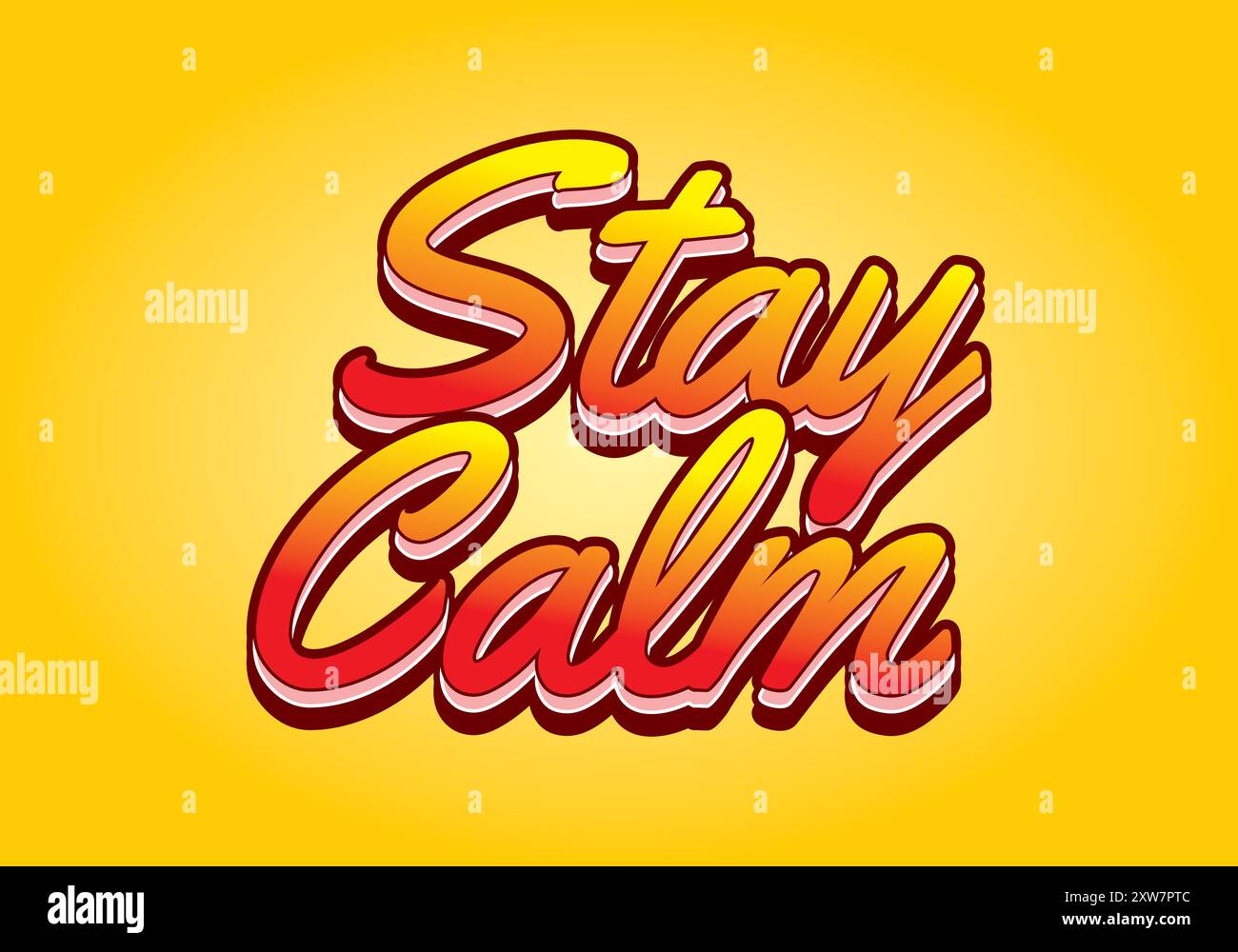 Stay calm. Text effect design in 3D style with good colors Stock Vector ...