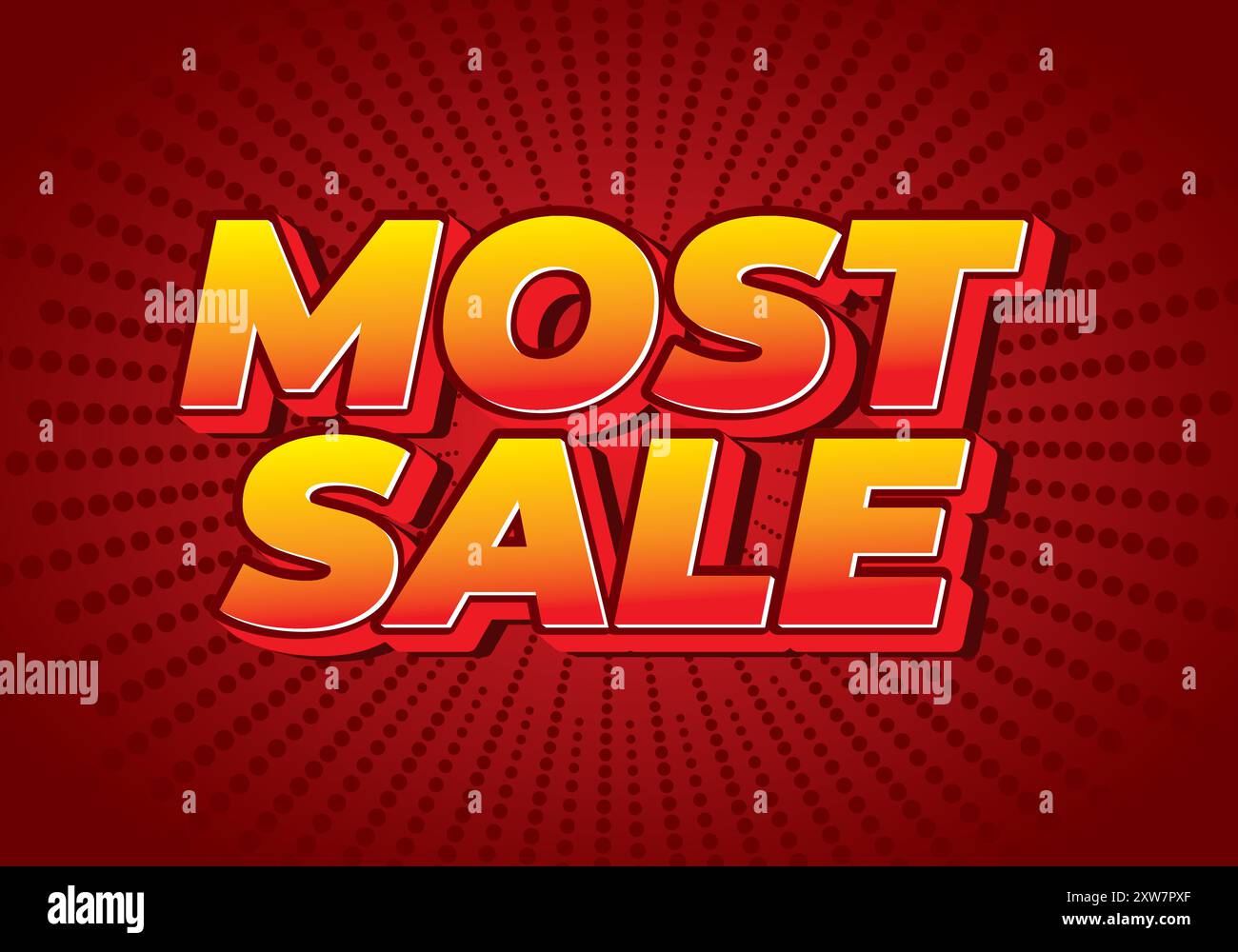 Most sale. Text effect design in 3D style with good colors Stock Vector ...