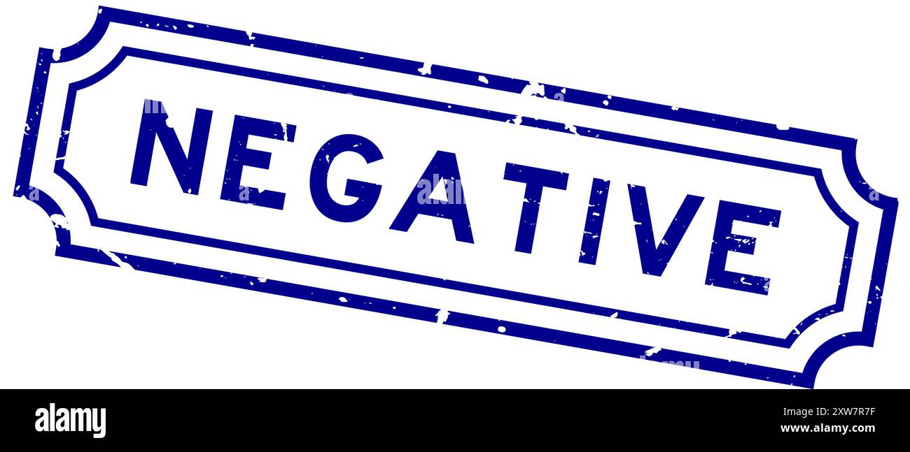 Grunge blue negative word rubber seal stamp on white background Stock ...
