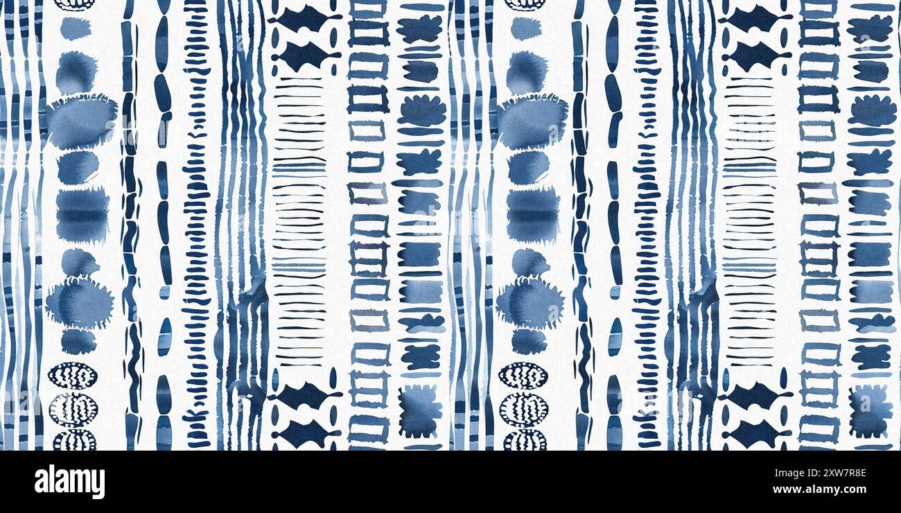 Modern blue white irregular beach stripe border for summer doodle ...