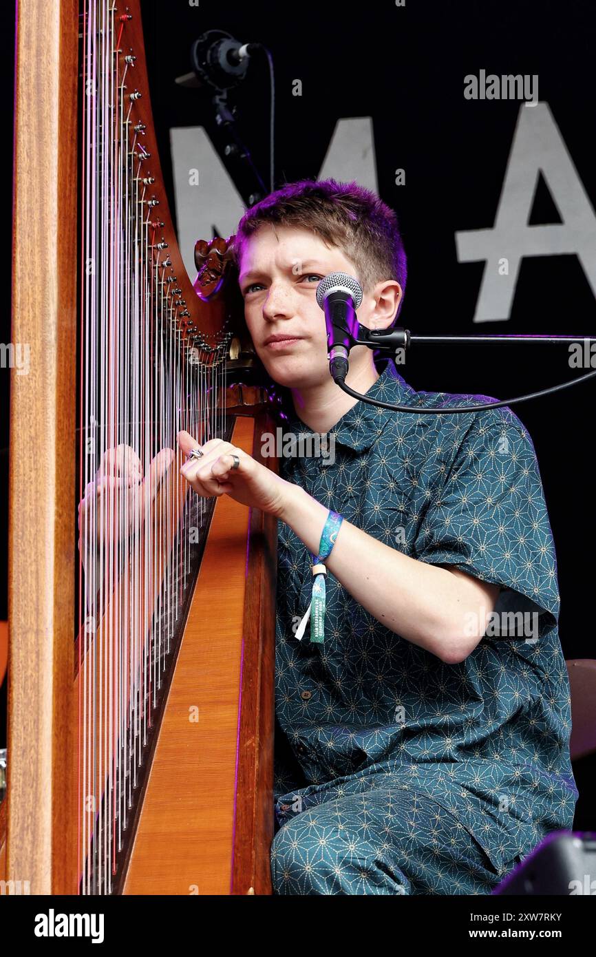 Green Man Festival, Brecon Beacons, Wales, UK. 18th Aug, 2024. Harpist ...